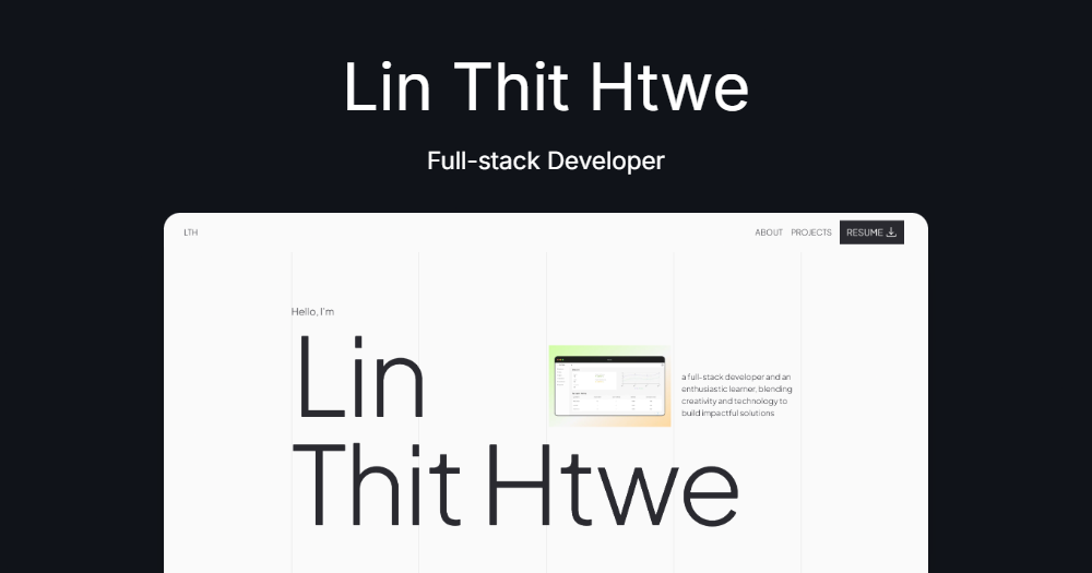Lin Thit Htwe | Portfolio